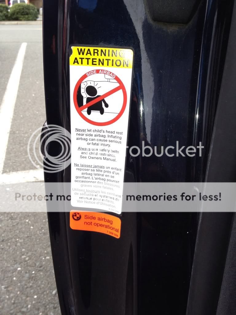 "Side Airbag Not Operational" sticker? | E46 Fanatics Forum