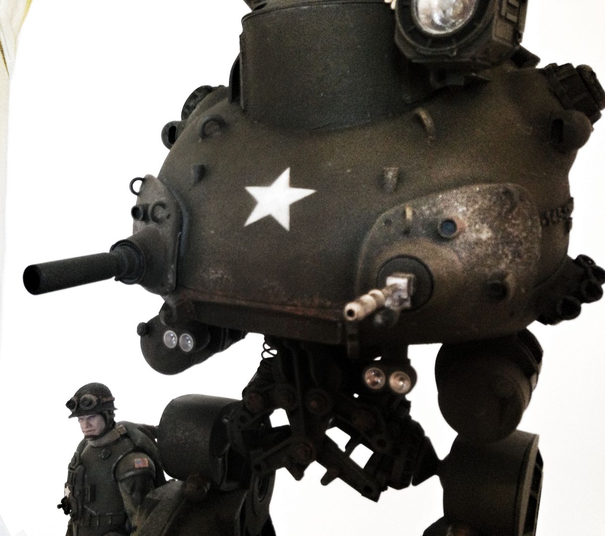 World War II Battle-Mech in the ruins of Europe